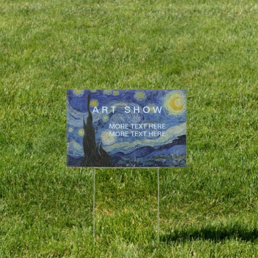 Starry Night Vincent van Gogh Yard Sign | Zazzle