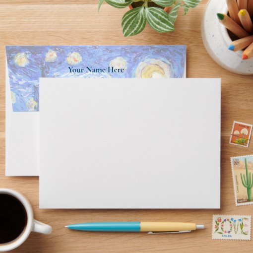 Starry Night Wedding Custom Invite Art Envelopes | Zazzle