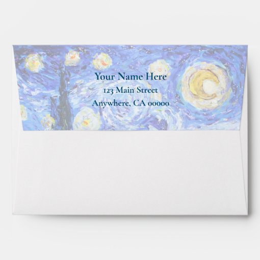 Starry Night Wedding Custom Invite Art Envelopes | Zazzle