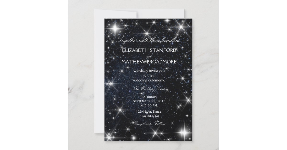 Starry Night Wedding Invitation | Zazzle