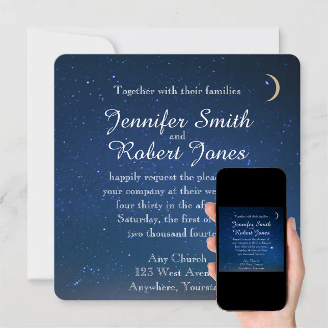 Starry Night Wedding Invitation | Zazzle