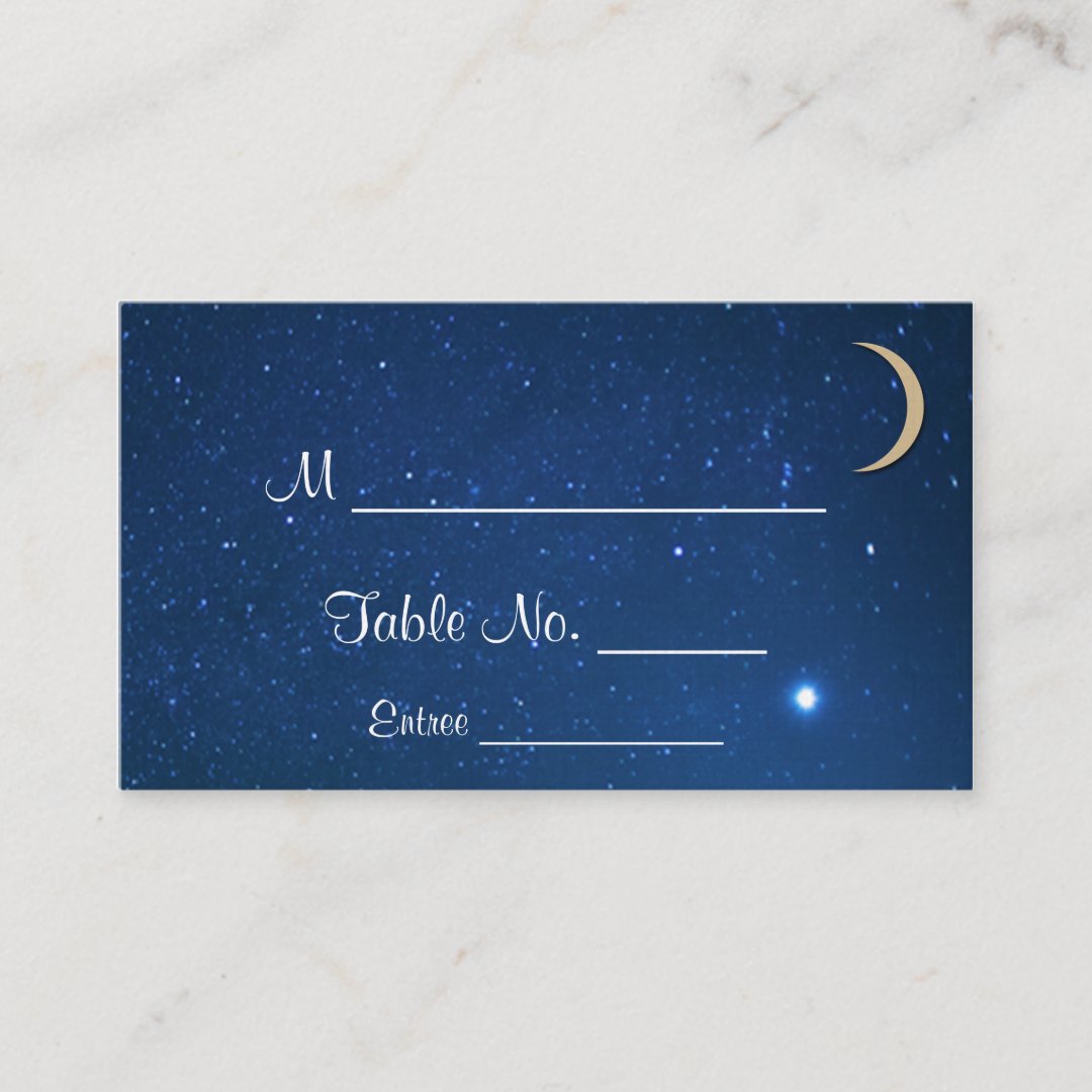 Starry Night Wedding Place Cards | Zazzle