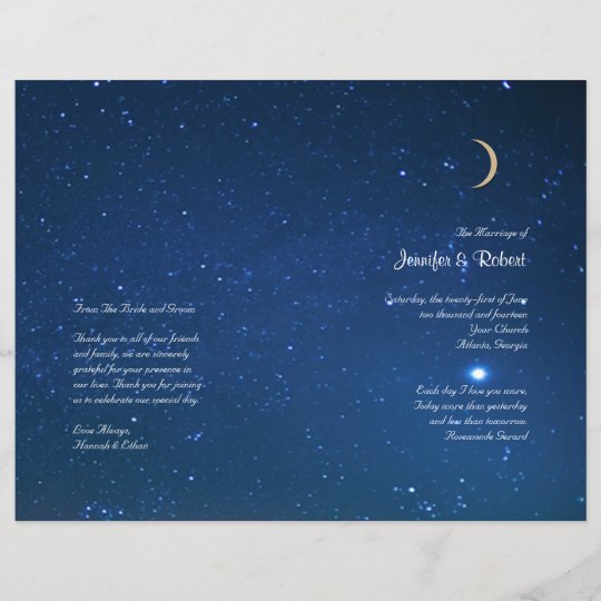 Starry Night Wedding Program | Zazzle.com