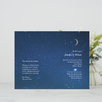 Starry Night Wedding Program | Zazzle