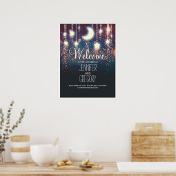 Starry Night Wedding Welcome Sign | Zazzle