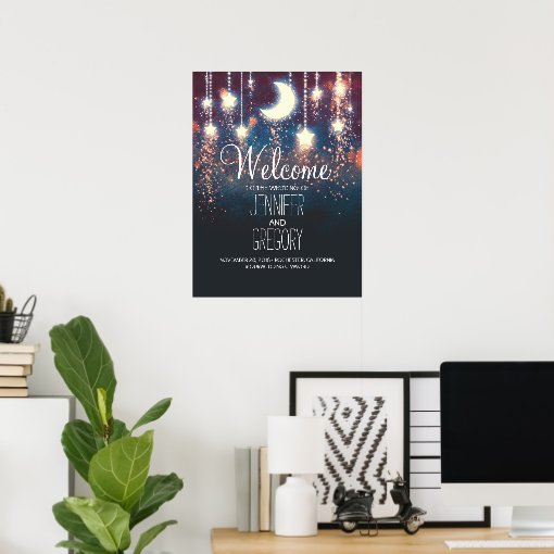Starry Night Wedding Welcome Sign | Zazzle