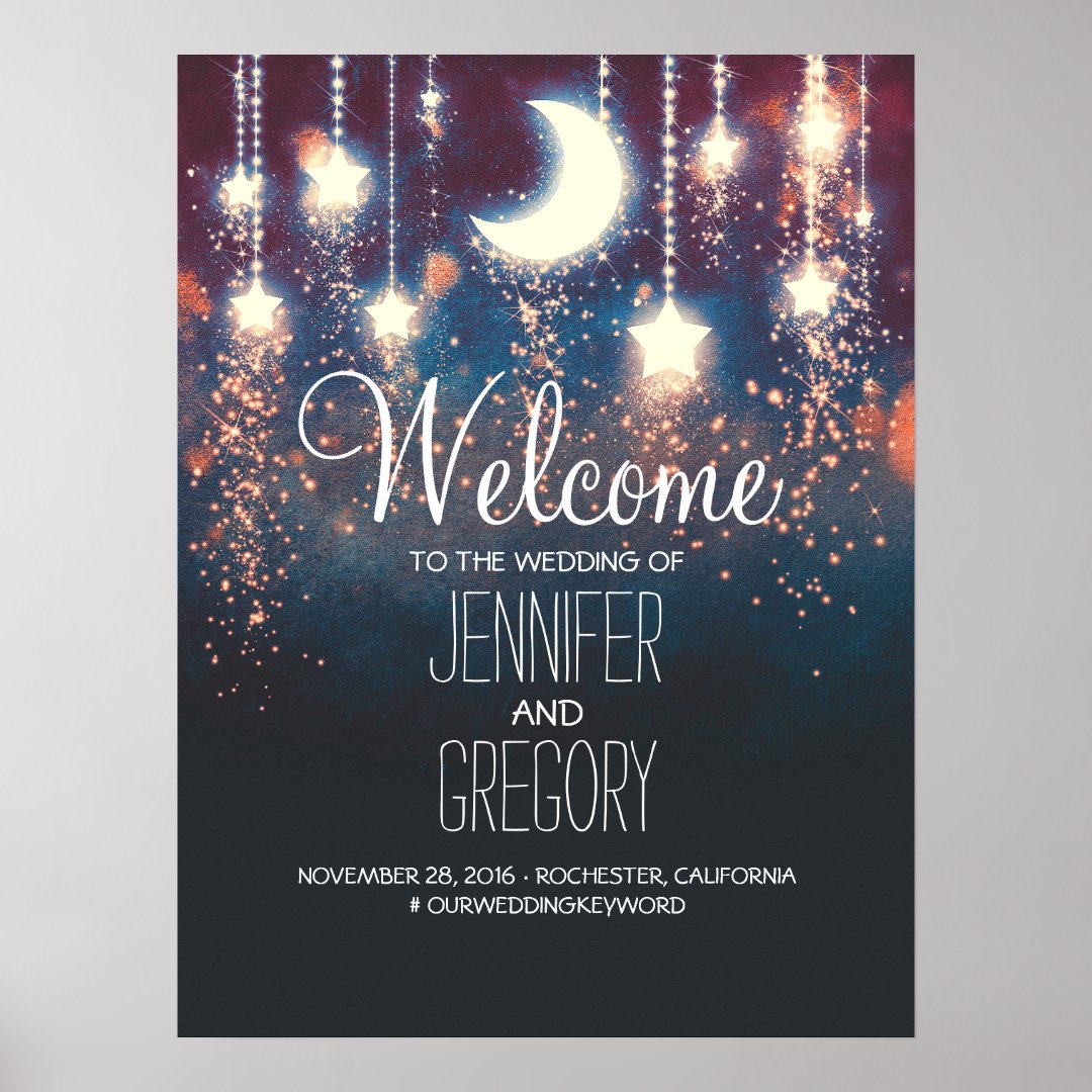Starry Night Wedding Welcome Sign | Zazzle