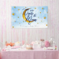 Starry Over The Moon Blue Gold Baby Boy Shower Banner | Zazzle