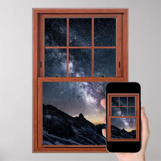 Starry Skies Window Illusion - Fake Window Poster | Zazzle