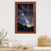 Starry Skies Window Illusion - Fake Window Poster | Zazzle