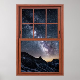 Starry Skies Window Illusion - Fake Window Poster | Zazzle