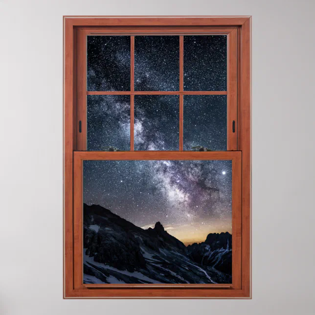Starry Skies Window Illusion - Fake Window Poster | Zazzle