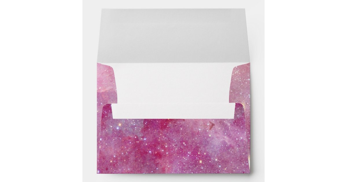 Starry Space Light Pink Watercolor Stars Galaxy Envelope | Zazzle