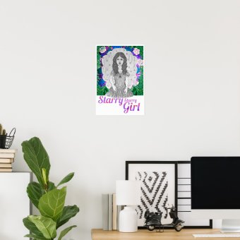 Starry Starry Girl Poster | Zazzle