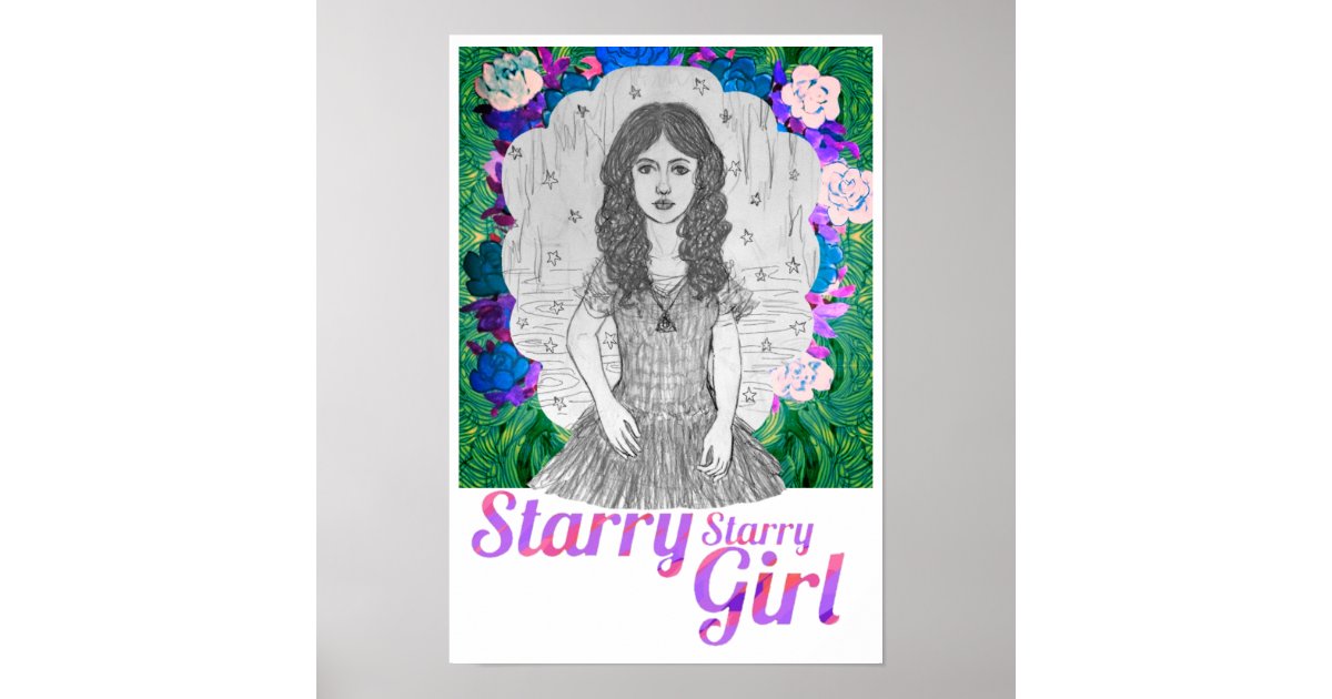 Starry Starry Girl Poster | Zazzle