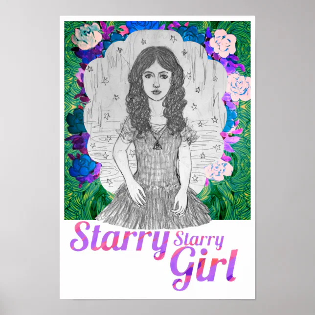 Starry Starry Girl Poster | Zazzle