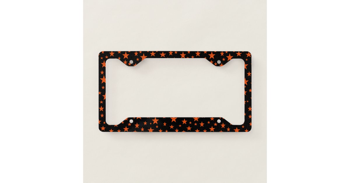 Starry Starry Night Orange License Plate Frame | Zazzle