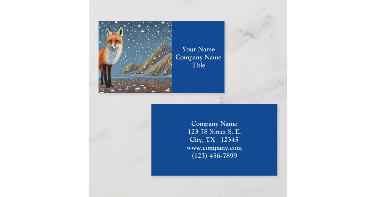 Starry Starry Night Storybook Fox Business Card | Zazzle