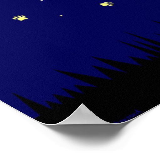 Stars and dog paw print night sky poster | Zazzle