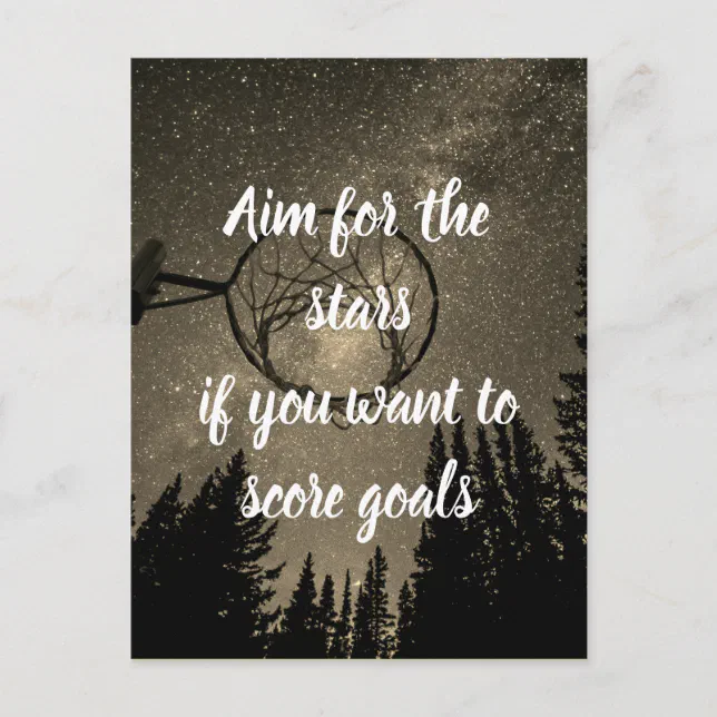 Stars And goals Motivational Netball Quote Postcard | Zazzle