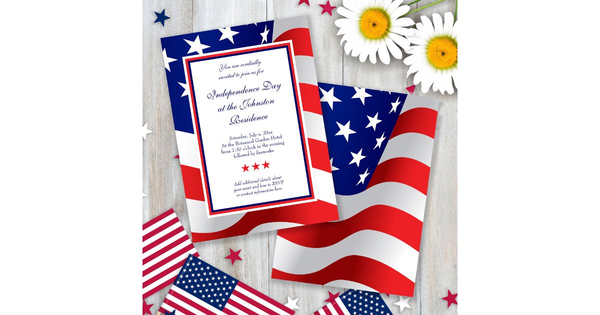 Stars and Stripes American Flag Invitations | Zazzle