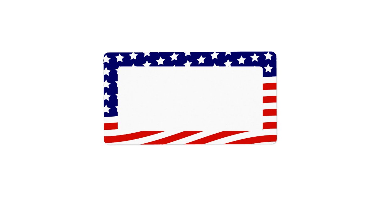 Stars and Stripes American Flag July 4th Label | Zazzle