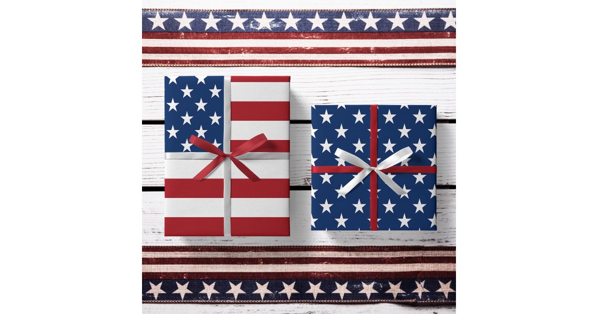 Stars and Stripes Flag of the USA Wrapping Paper Sheets | Zazzle