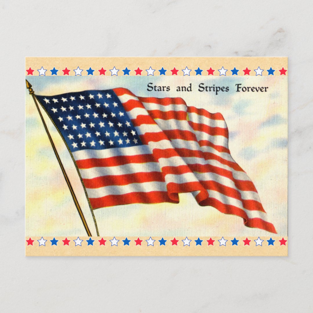 Stars and Stripes Forever Postcard | Zazzle