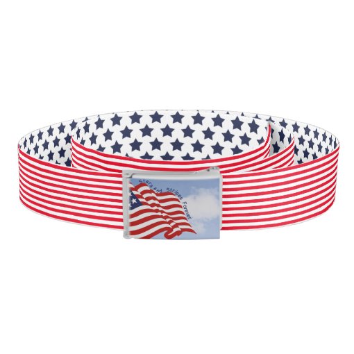 Stars and Stripes Forever Red White Blue Flag Belt | Zazzle