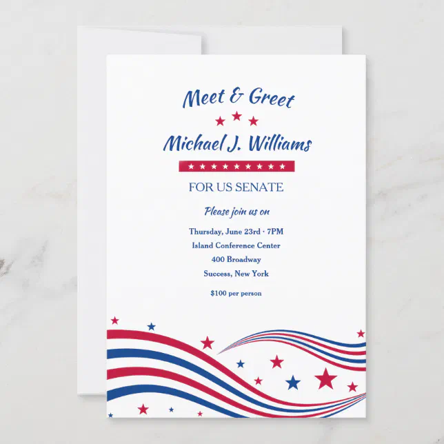 Stars and stripes Fundraiser Invitation | Zazzle