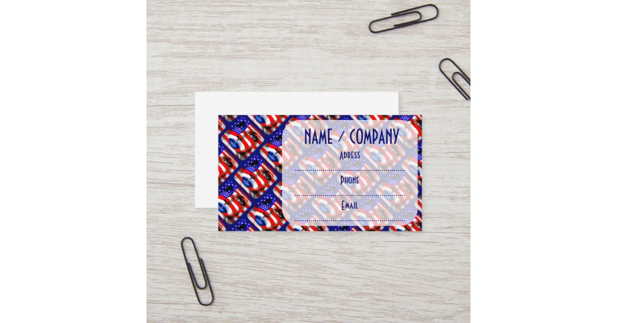 Stars and Stripes Girl's Portrait Belt Buckles Business Card | Zazzle
