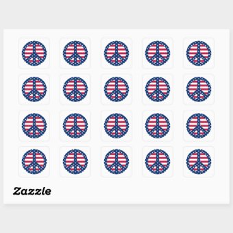 Stars and Stripes Square Sticker | Zazzle