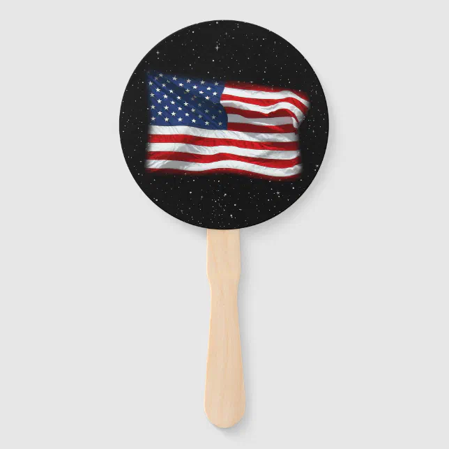 Stars and Stripes USA Patriotic American Flag Hand Fan | Zazzle