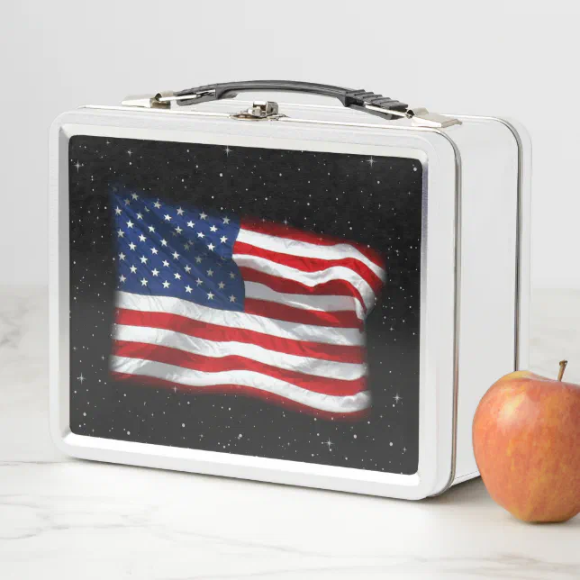 Stars and Stripes USA Patriotic American Flag Metal Lunch Box | Zazzle