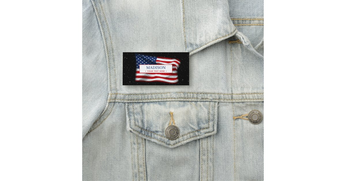 Stars and Stripes USA Patriotic American Flag Name Tag | Zazzle