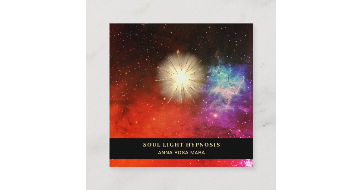 Stars Cosmic Healing Universe Energy Sun Burst Square Business Card ...