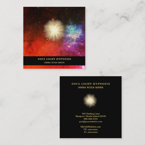 Stars Cosmic Healing Universe Energy Sun Burst Square Business Card ...