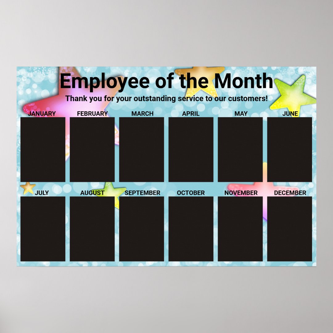 stars employee of the month display for 4x6 photos poster | Zazzle