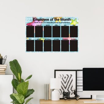 stars employee of the month display for 4x6 photos poster | Zazzle