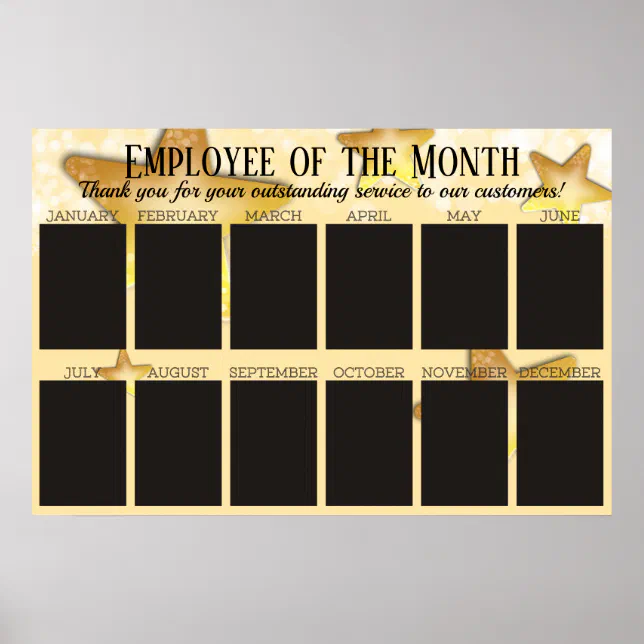 stars employee of the month display for 4x6 photos poster | Zazzle