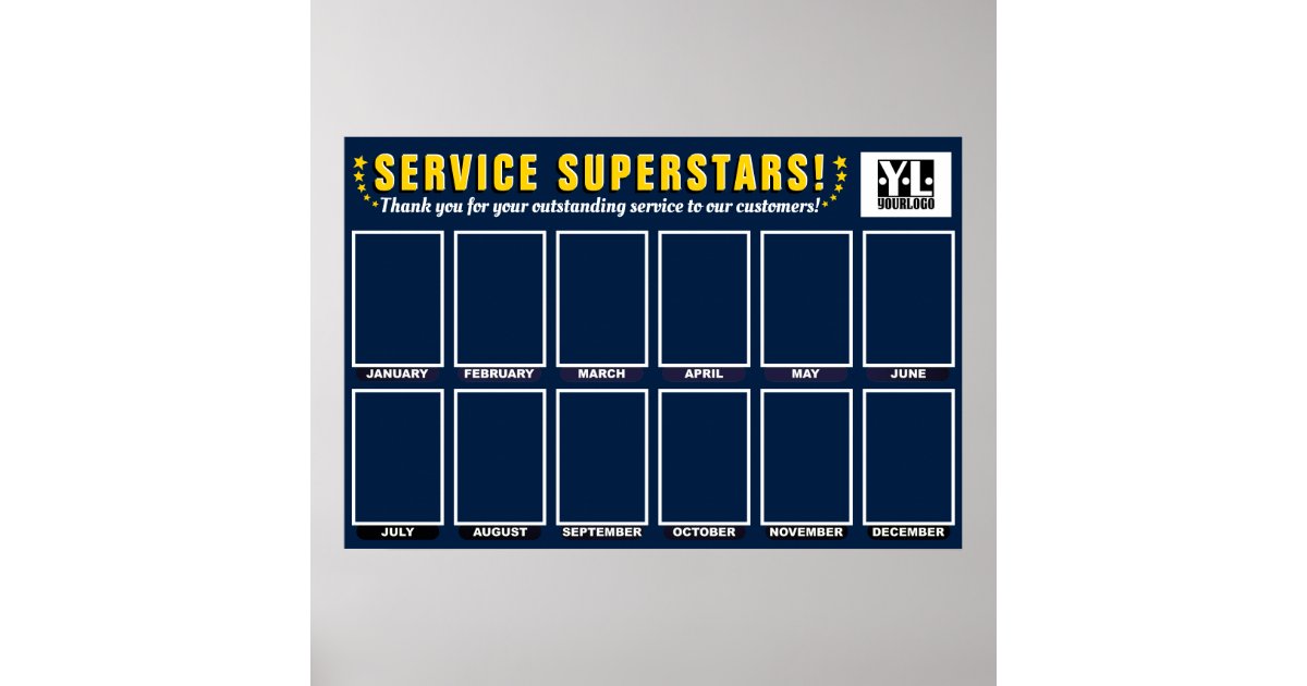 stars employee of the month photo display poster | Zazzle