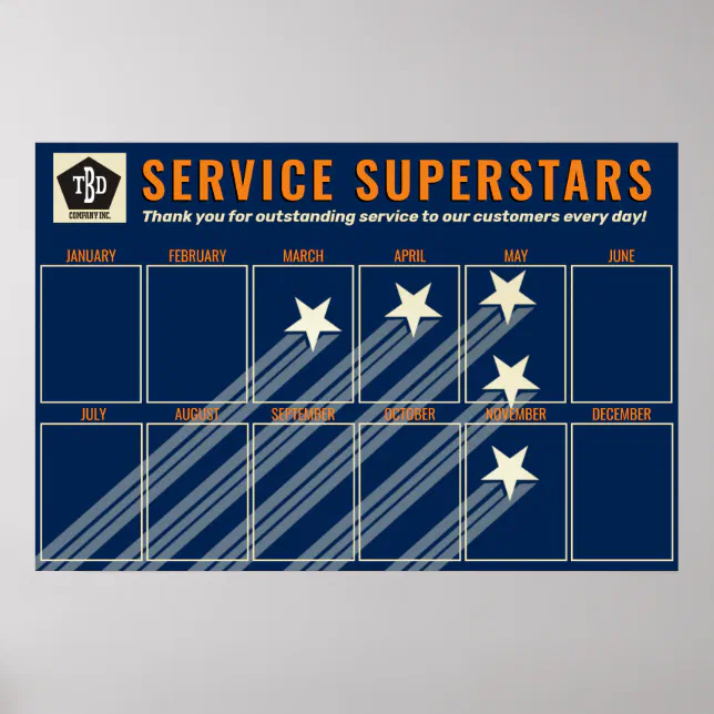 Stars employee of the month top performer photo poster | Zazzle