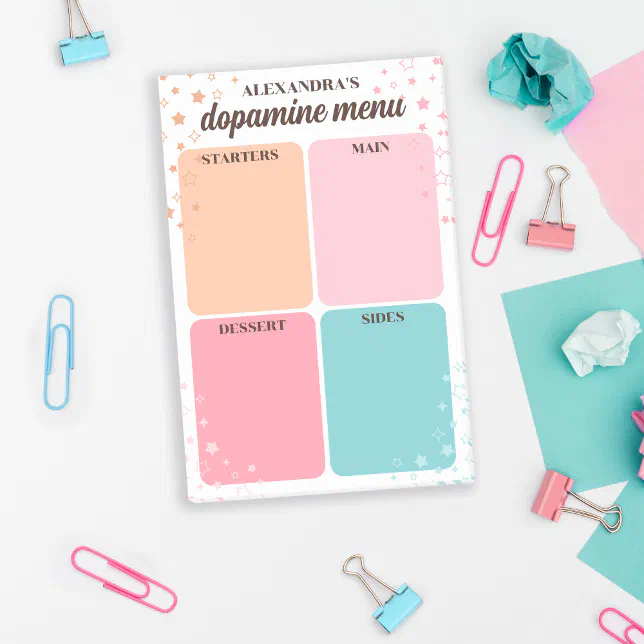 Stars Flares Pink Blue Dopamine Menu Post-it Notes | Zazzle