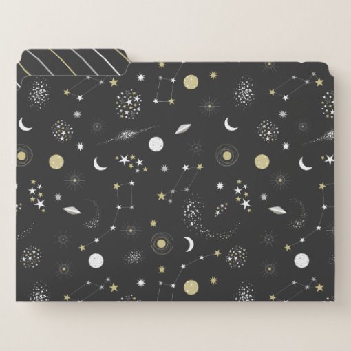 Stars & Galaxies Space Pattern File Folder | Zazzle