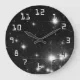 Stars in Deep Space Black and White Large Clock | Zazzle