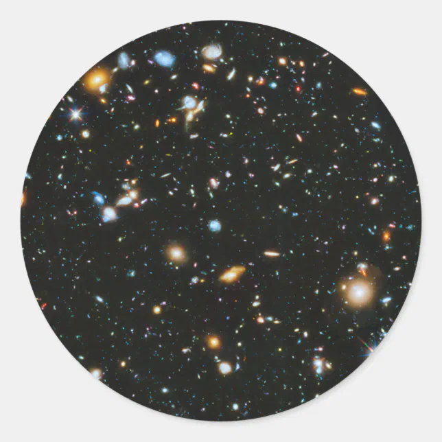 Stars in Space - Hubble Ultra Deep Field Classic Round Sticker | Zazzle