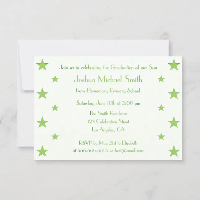 Stars Kids Custom Graduation Party Invitation Card | Zazzle