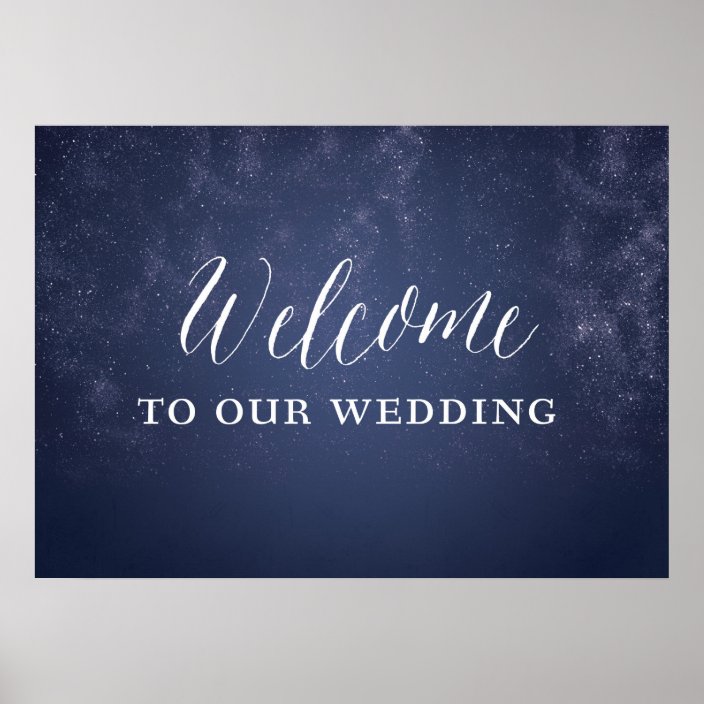 Stars Night Celestial Wedding Welcome Sign 28x20 | Zazzle