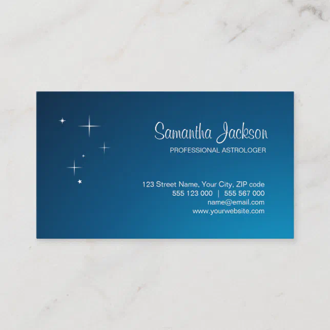Stars On Blue business card | Zazzle