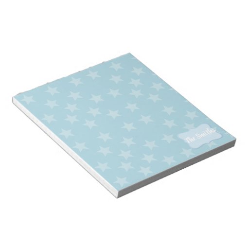 Stars on Blue Monogram or Name Custom Notepad | Zazzle